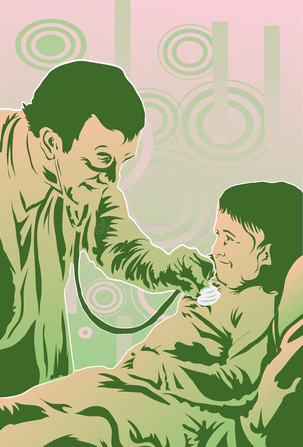 Chest Infection and the Stethoscope Stock Illustration - Illustration ...