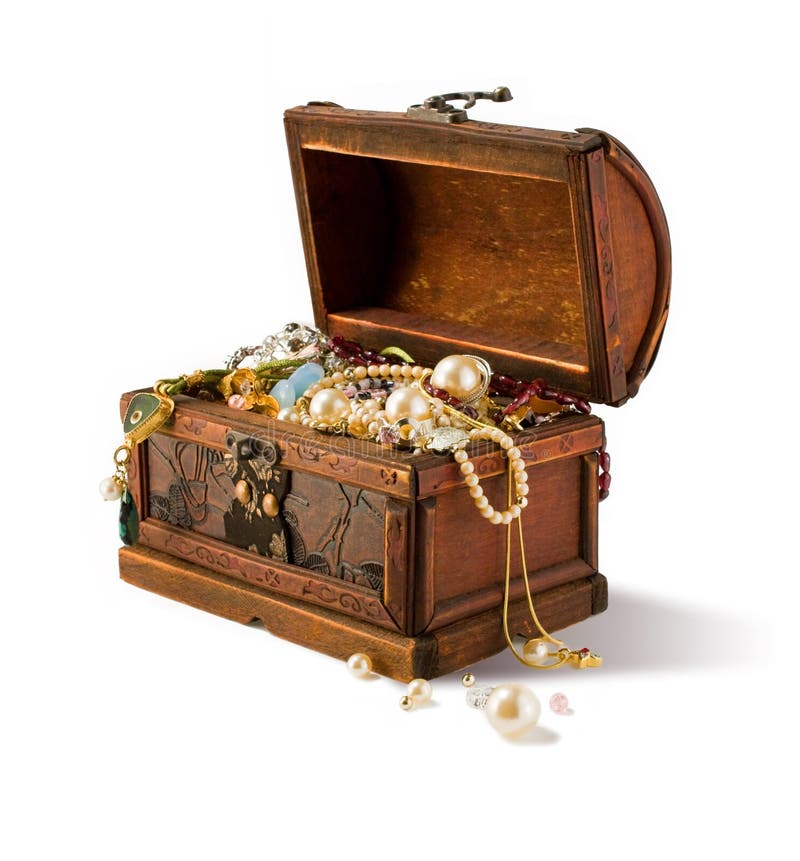 Treasure Chest Isolated on White Stock Image - Image of heavy, chest ...