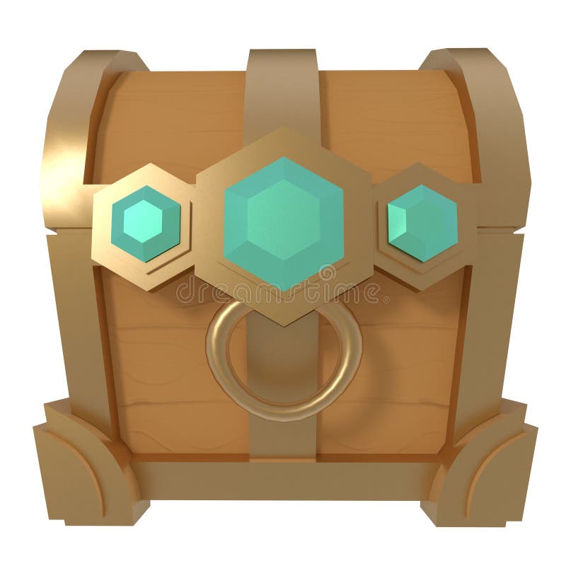 Chest Isolated on White Background. 3d Rendering Stock Illustration ...