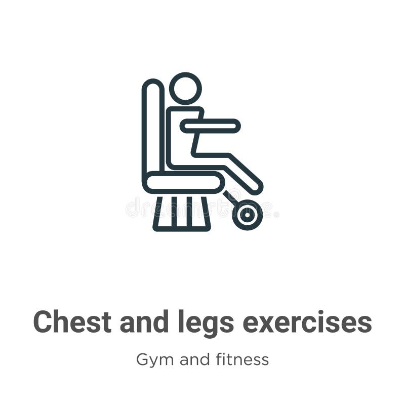 Chest and Legs Exercises Outline Vector Icon. Thin Line Black Chest and ...