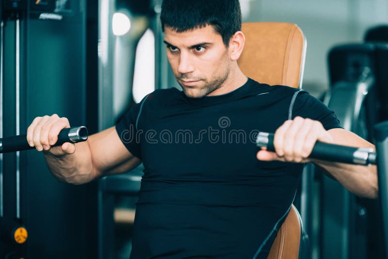 Chest Press Gym Workout stock image. Image of 2530, black - 222774397