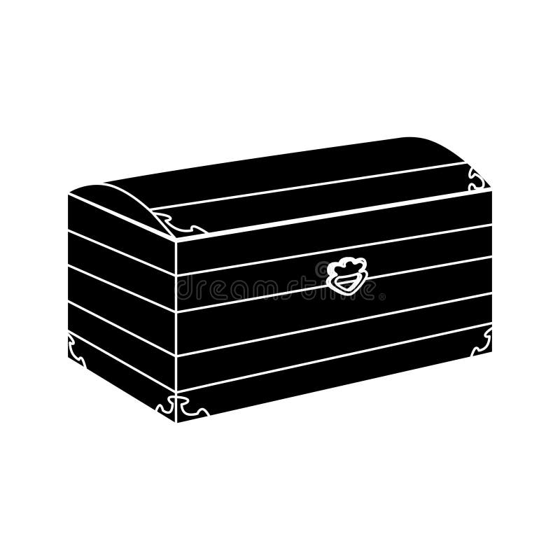 Chest Silhouette. Closed Wooden Simple Chest with a Flat Lid Stock ...