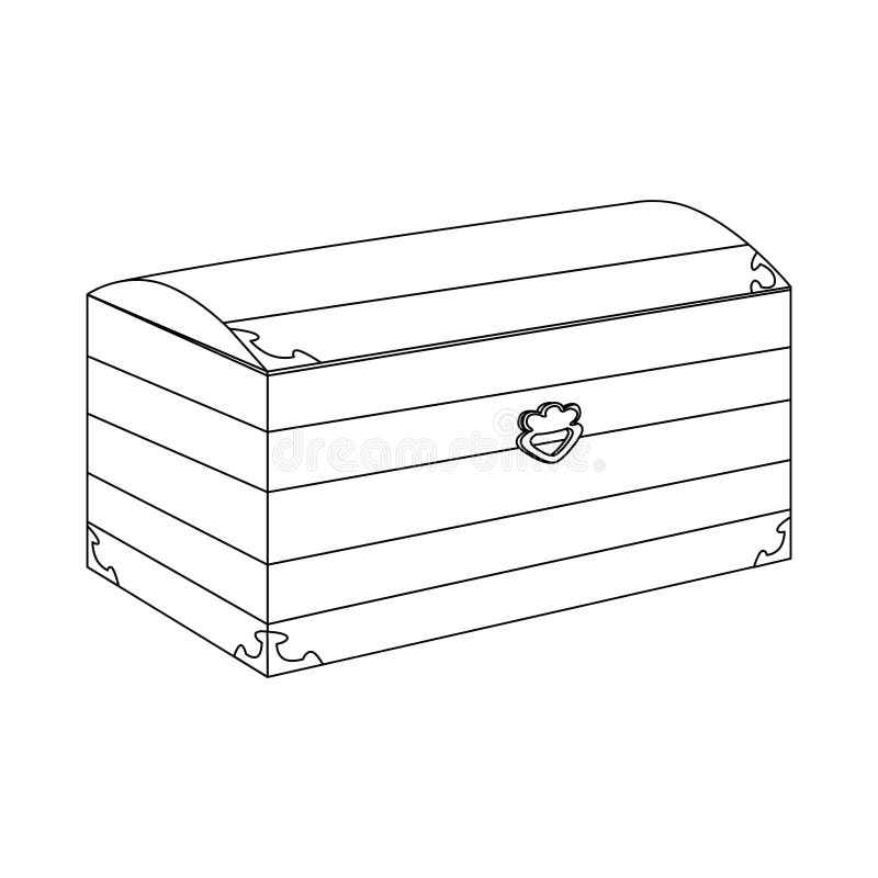 Chest Simple Linear Icon. Rectangular Wooden Box with a Handle Stock ...