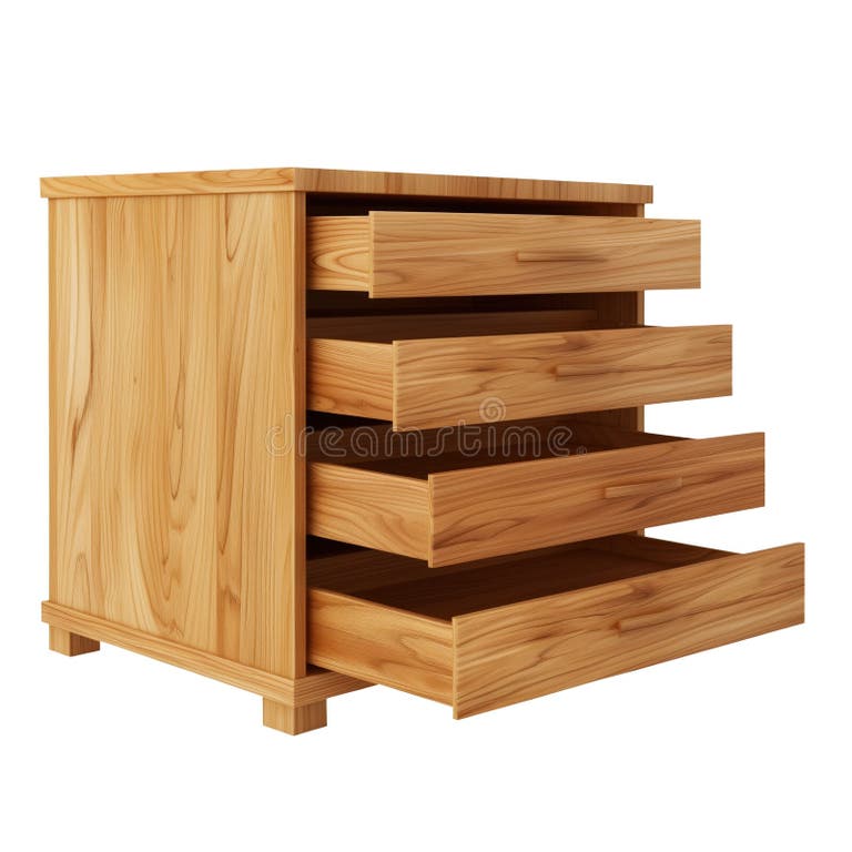 A Chest of Solid Wood with Three Drawers, Stained and Lacquered ...