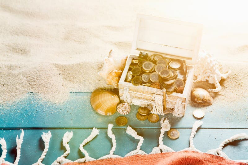 123 Beach Treasure Chest Coins Stock Photos - Free & Royalty-Free Stock ...