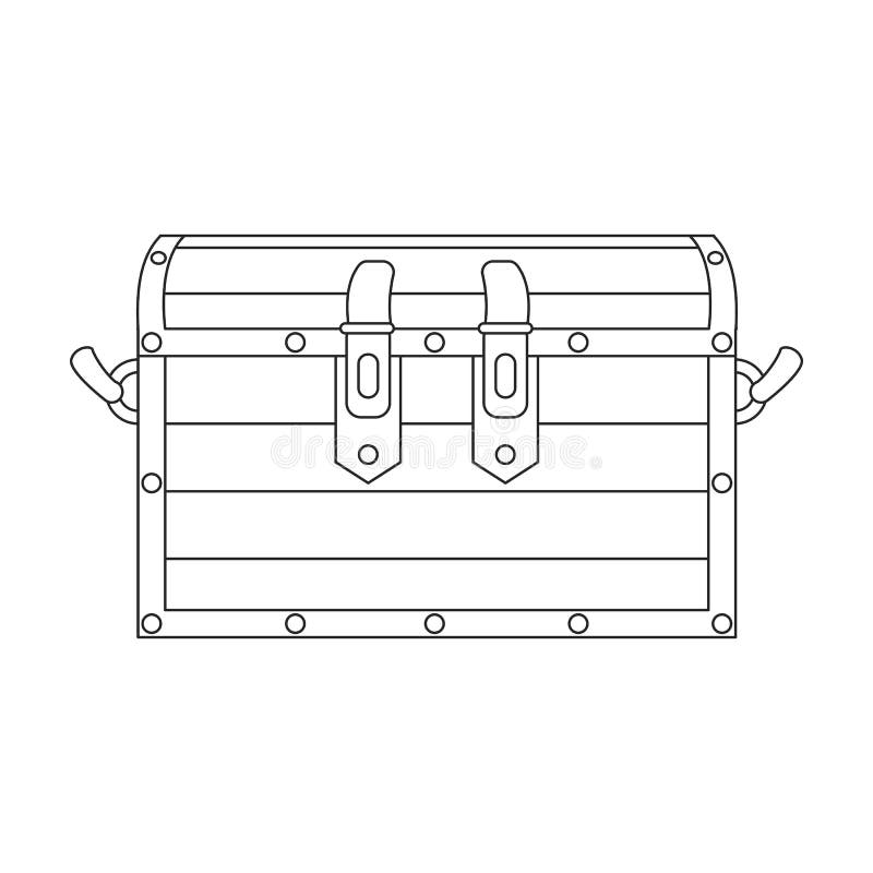 Chest Box Isolated Black Set Icon. Vector Black Set Icon Coffer. Vector ...