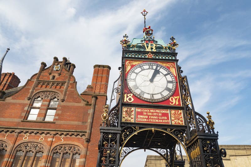 Iconic Clock Tower of Chester Editorial Stock Image - Image of england ... Iconic Clock Tower of Chester Editorial Stock Image - Image of england ...