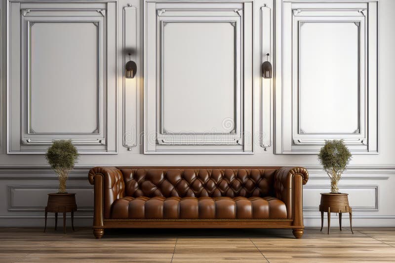 Chesterfield Sofa in a Stylish Interior with Modern Decor Elements ...