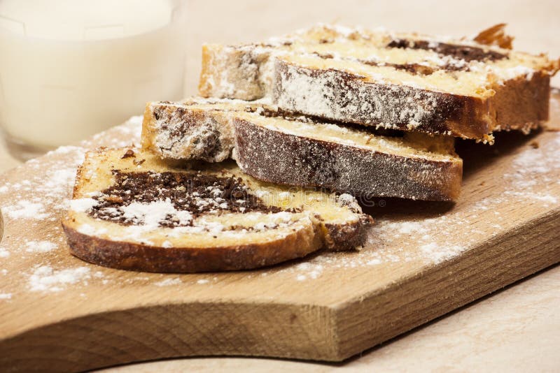 Chestnut cake slices stock image. Image of glass, sugar - 24331119