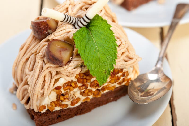 Chestnut Cream Cake Dessert Stock Photo - Image of chocolate, culinary ...