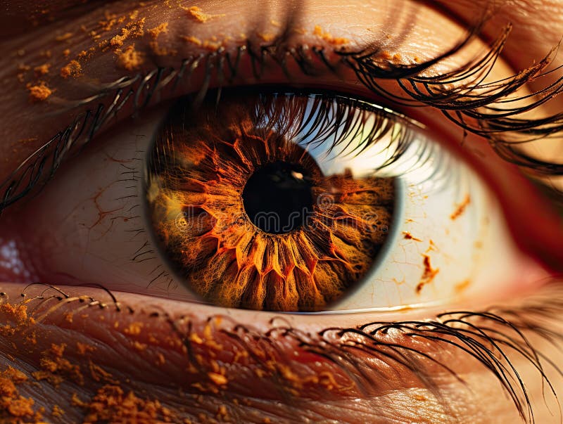 Chestnut Eye with Double Exposure - AI Generated Stock Illustration ...