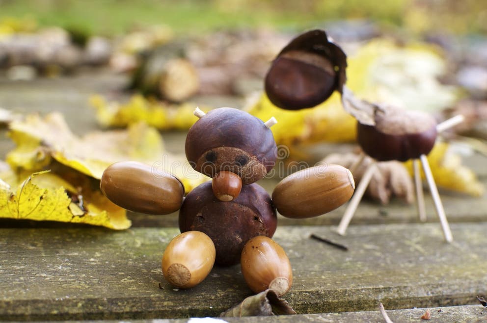 Chestnut Figures stock photo. Image of figurine, macro - 21984858