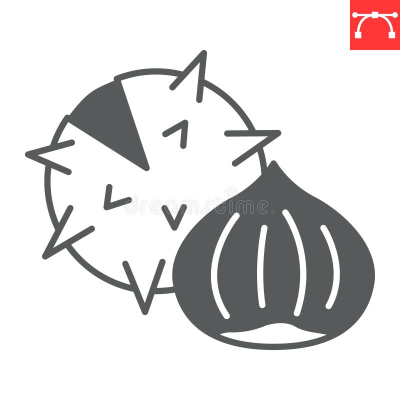 Chestnut glyph icon stock vector. Illustration of line - 317980754