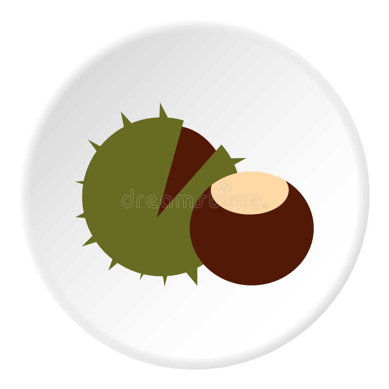 Chestnut icon, flat style stock vector. Illustration of october - 78762590
