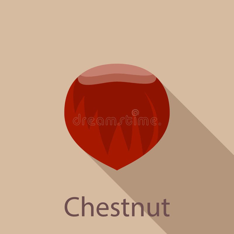 Chestnut icon, flat style stock vector. Illustration of closeup - 136617062