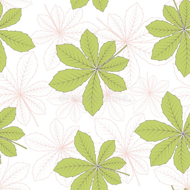 Chestnut Leaf Seamless Pattern Stock Vector - Illustration of chestnut ...