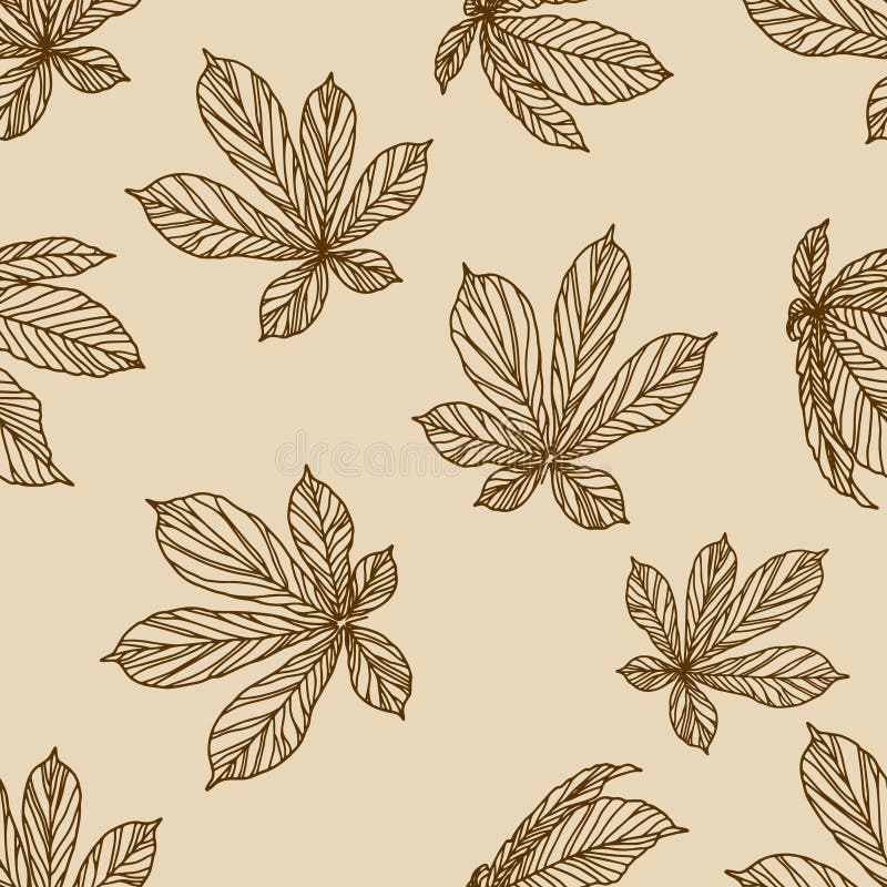 Seamless Chestnut Leaves Design Stock Vector - Illustration of leaves ...