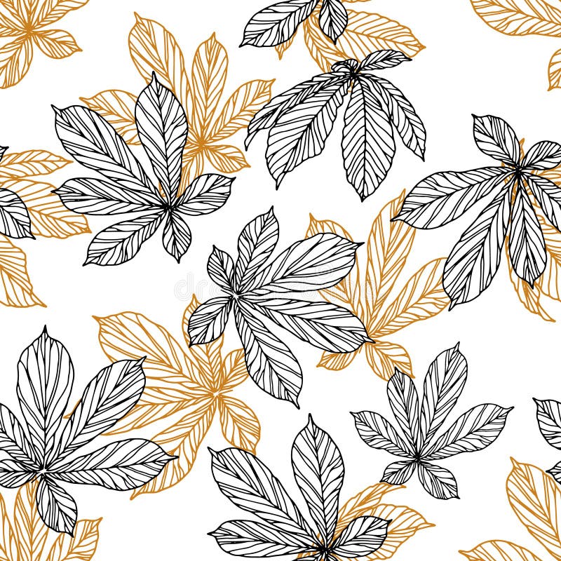 Seamless Chestnut Leaf Pattern Stock Vector - Illustration of pattern ...
