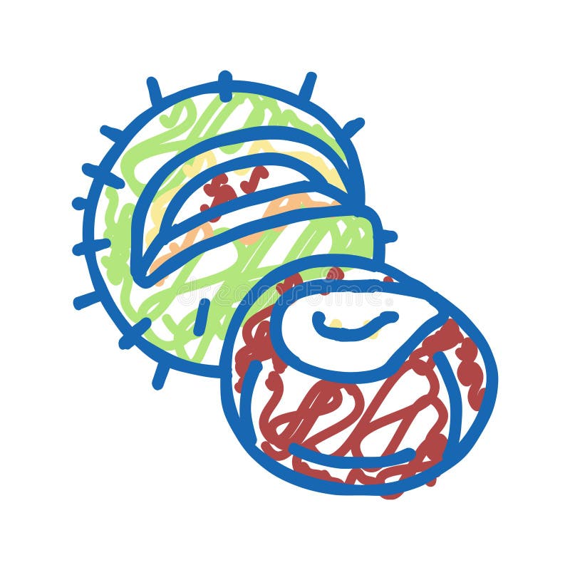 Chestnut Nut Icon Doodle Illustration Stock Illustration - Illustration ...