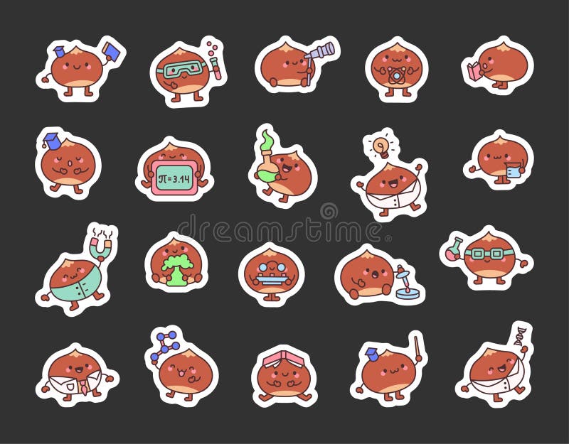 Chestnut Science Experiments Set Stock Vector - Illustration of ...