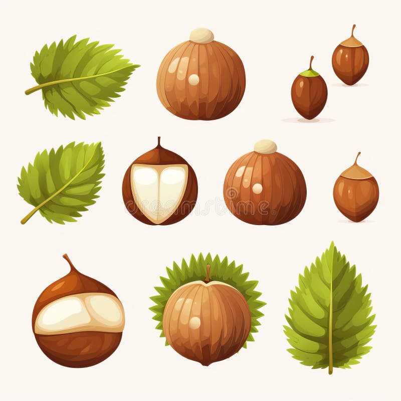 Minimalistic Chestnut Vector Svg Animation Asset on White Background ...