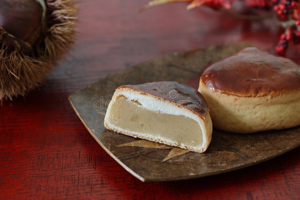 Chestnut-shaped Buns on the Lacquered Board Stock Image - Image of ...