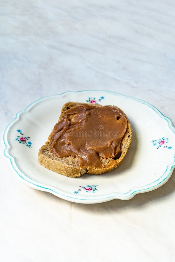 Chestnut Spread Paste with Toast Bread Slice. Creme De Marrons Stock ...