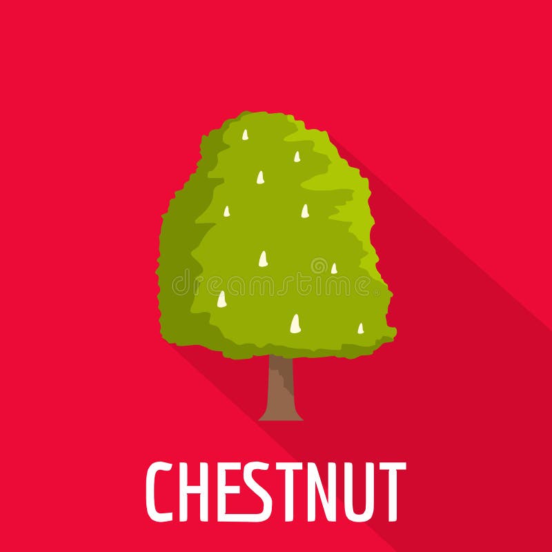 Chestnut Tree Icon, Flat Style Stock Vector - Illustration of botany ...