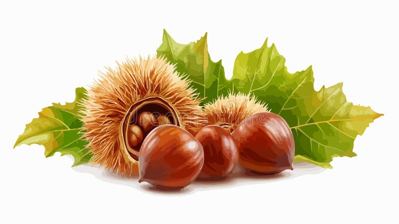 Chestnut Tree Vector Illustration Isolate Stock Vector - Illustration ...
