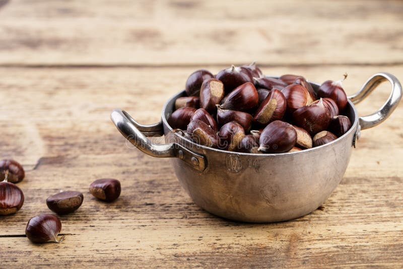 Chestnuts in Cooking Pot stock image. Image of rural - 37755637
