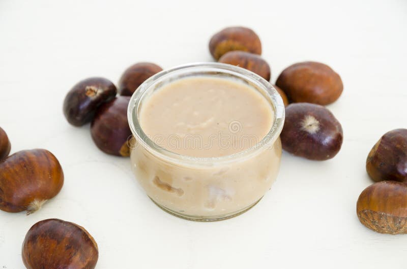 Chestnuts cream cake stock photo. Image of beige, blanc - 95203348