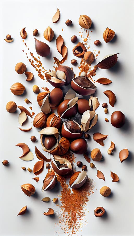 Chestnuts Creatively Falling-Dripping Flying or Splashing on White ...