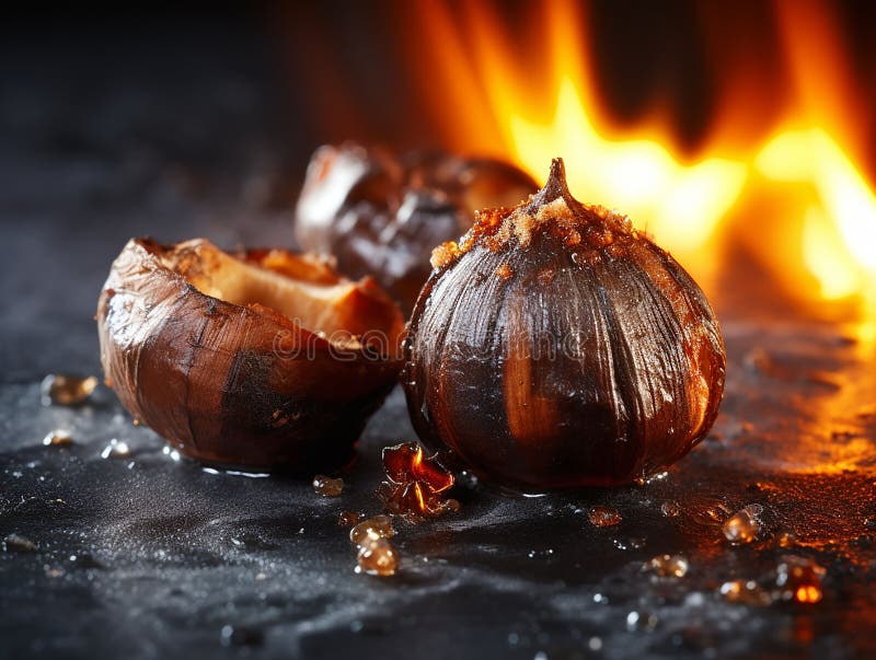 The Chestnuts are Roasted Over the Fire Stock Illustration ...