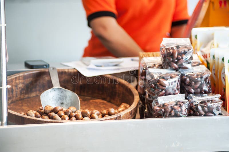 Chestnuts Seller Packet with Sofe Light Stock Photo - Image of ...