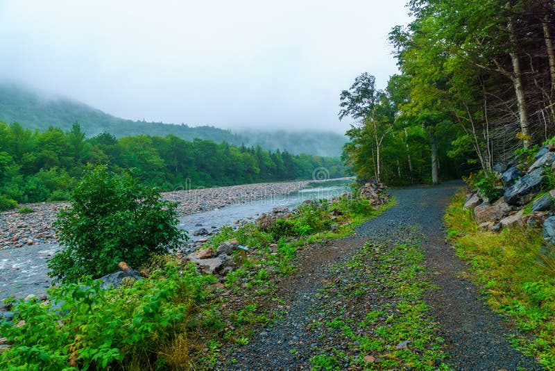 Cheticamp River, in Cape Breton Highlands National Park Stock Photo ...