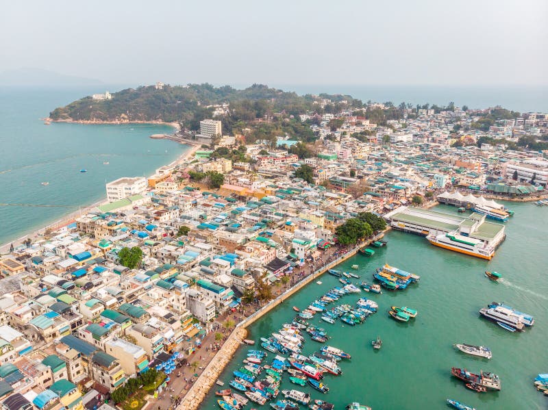 Cheung Chau Island Aerial Shot Foto de Stock - Imagem de cais, oceano ...