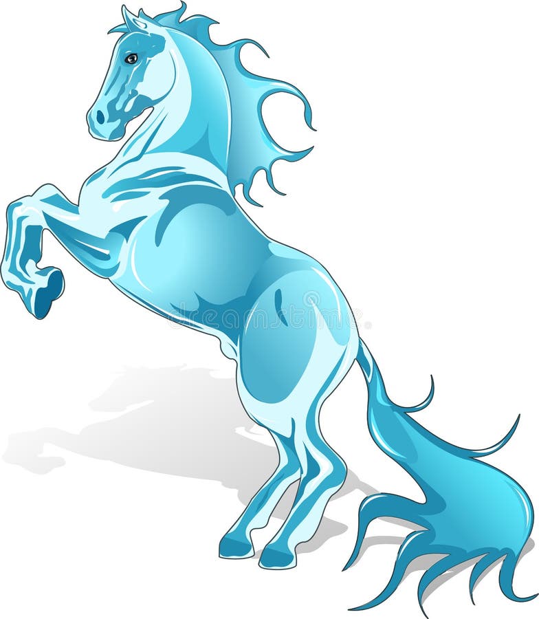 Le Cheval Bleu Est Un Symbole De L'approche Nouvelle Illustration de ...