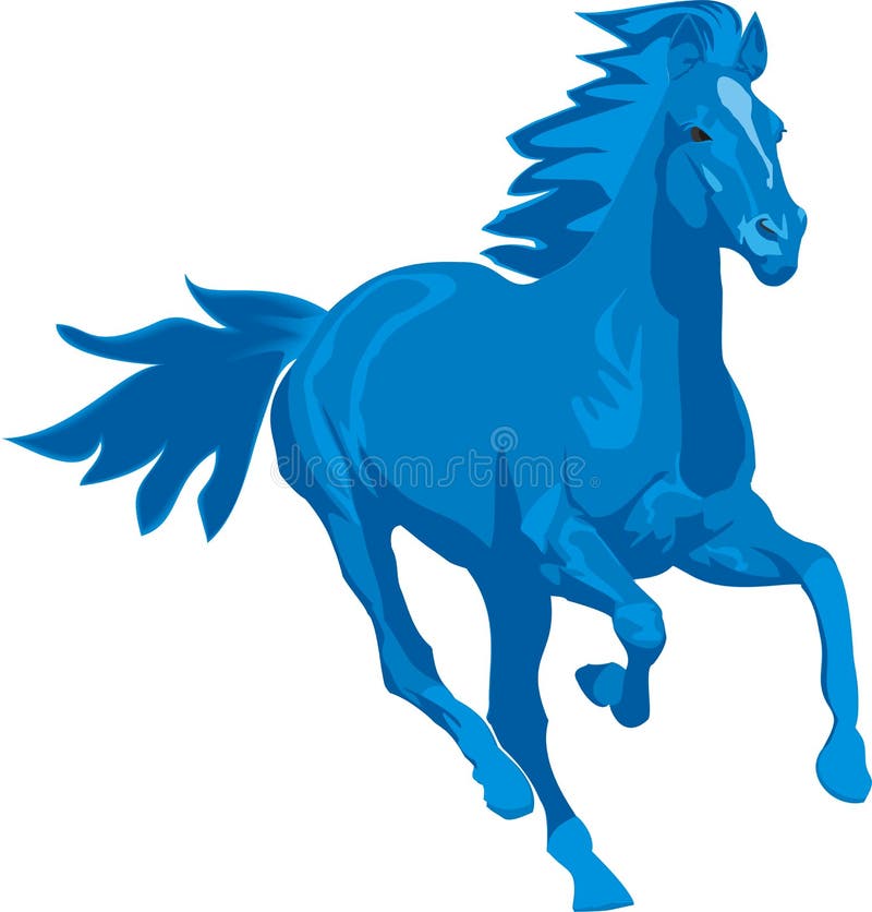 Cheval bleu caracolant illustration de vecteur. Illustration du dessin ...