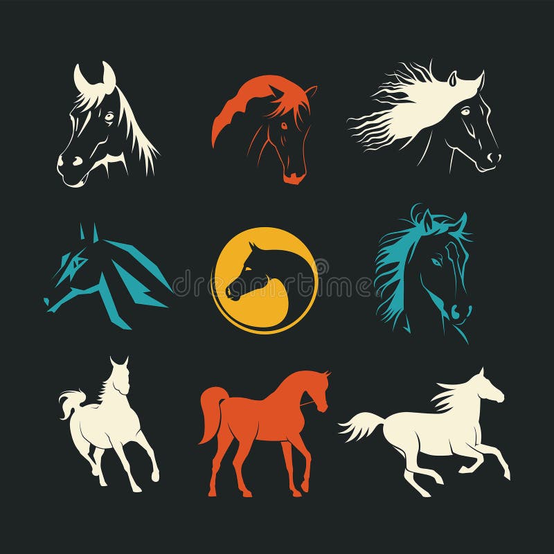 Cheval de logos illustration de vecteur. Illustration du stigmatiser ...