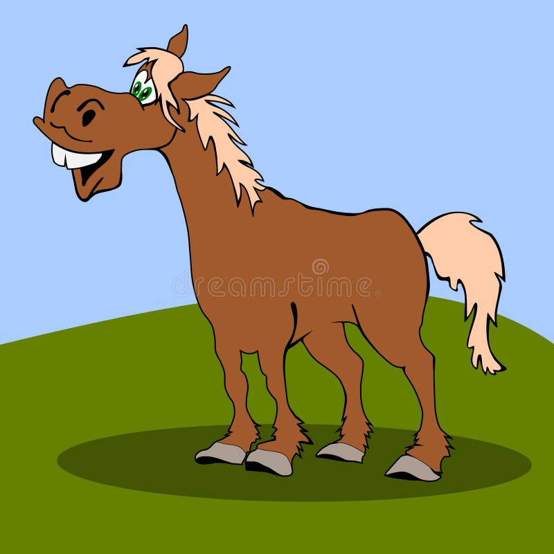 Cheval riant illustration de vecteur. Illustration du rire - 58785620