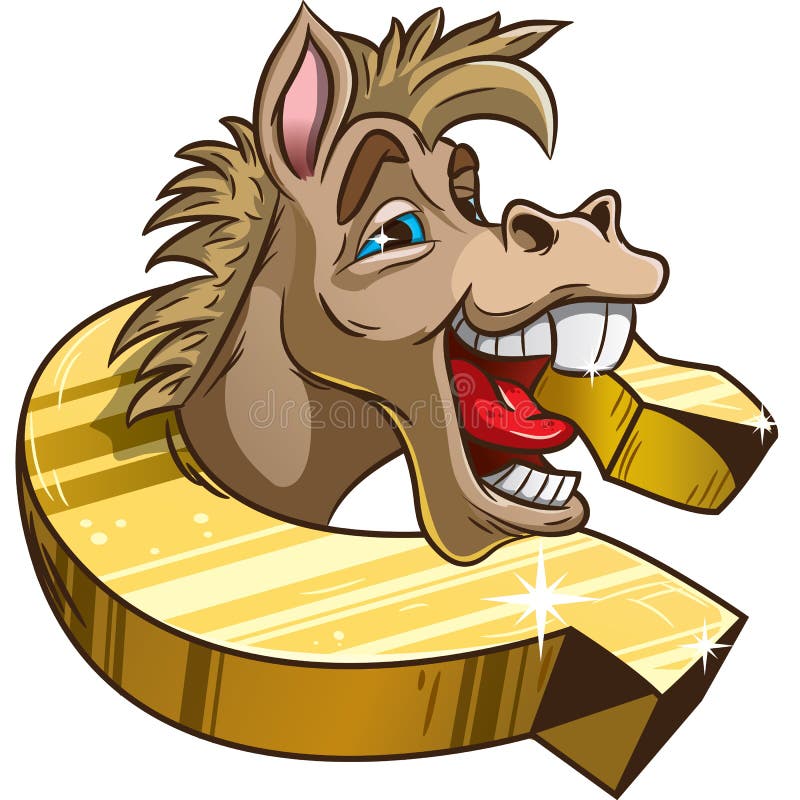 Cheval riant illustration de vecteur. Illustration du rire - 58785620