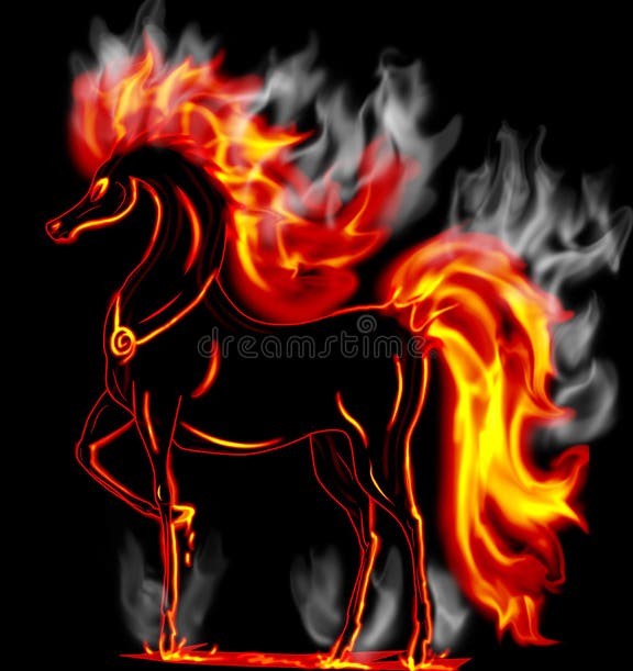 Cheval de feu illustration stock. Illustration of flamboyant - 32514338