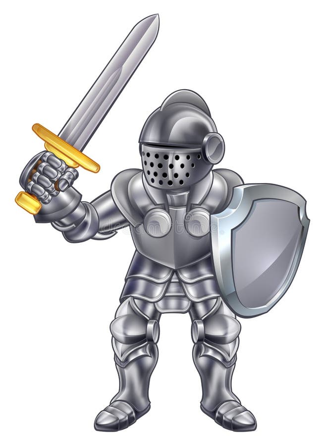 Chevalier Cartoon Mascot illustration de vecteur. Illustration du ...