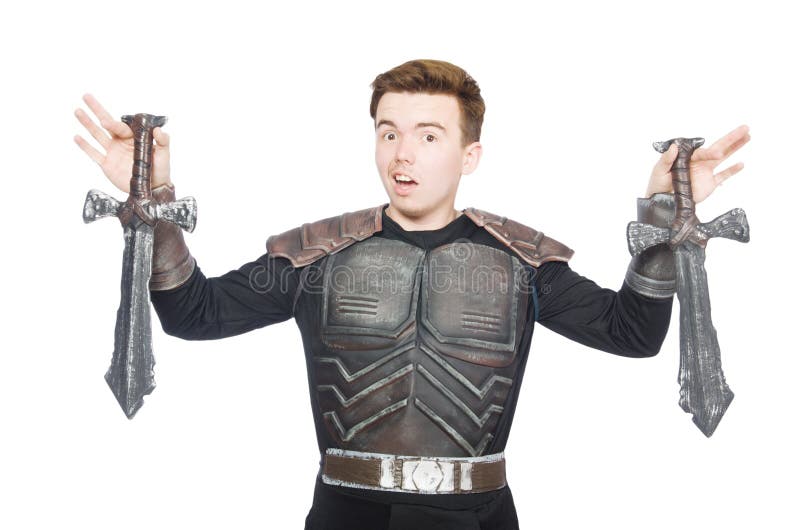Chevalier Drôle D'isolement Image stock - Image du moyen, armure: 48197599