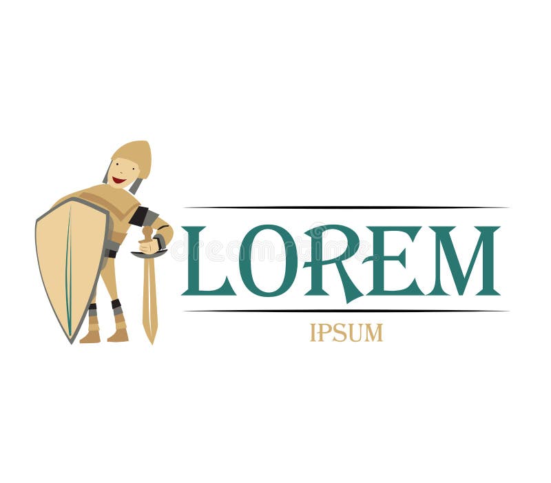 Chevalier Mignon Logo Design Illustration de Vecteur - Illustration du ...