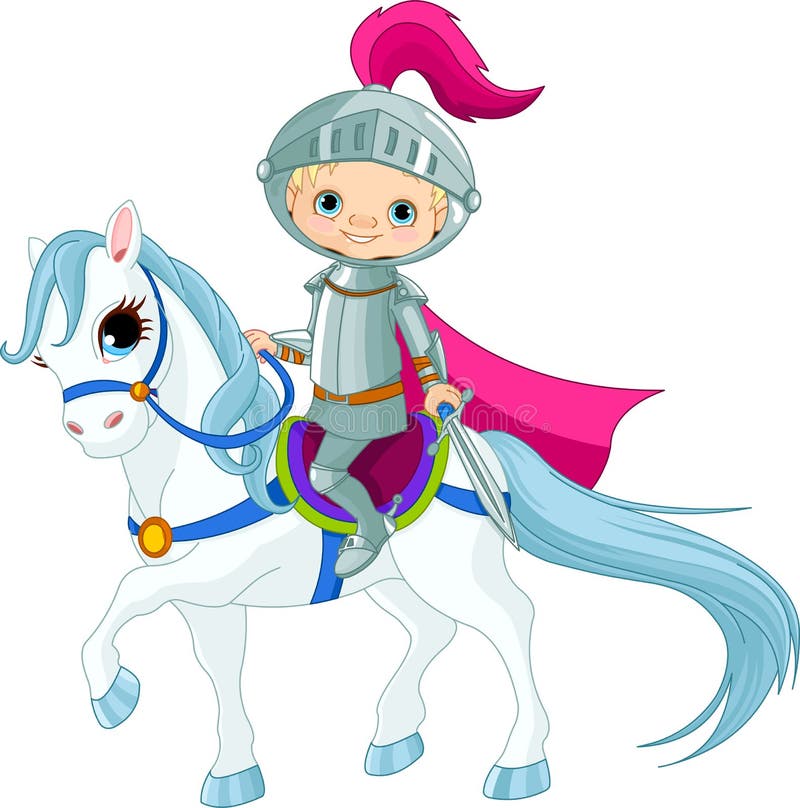 Chevalier sur le cheval illustration de vecteur. Illustration du ...