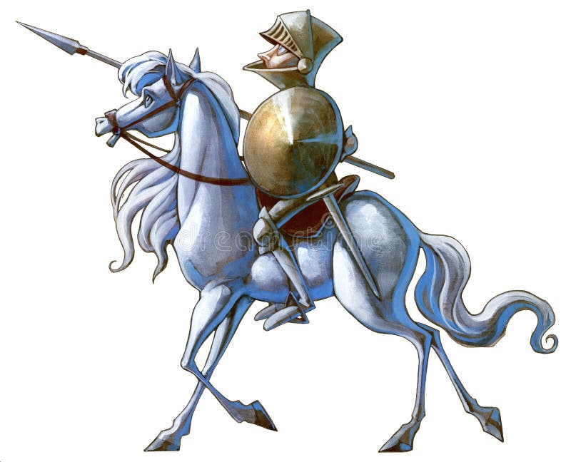 Chevalier Sur Le Cheval Blanc Illustration Stock - Illustration du main ...