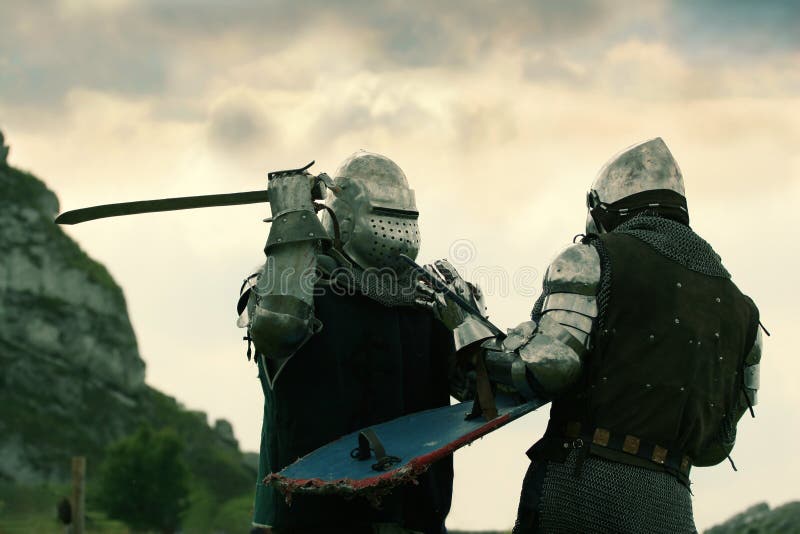 Chevaliers en Combat photo stock. Image of armure, renaissance - 644630