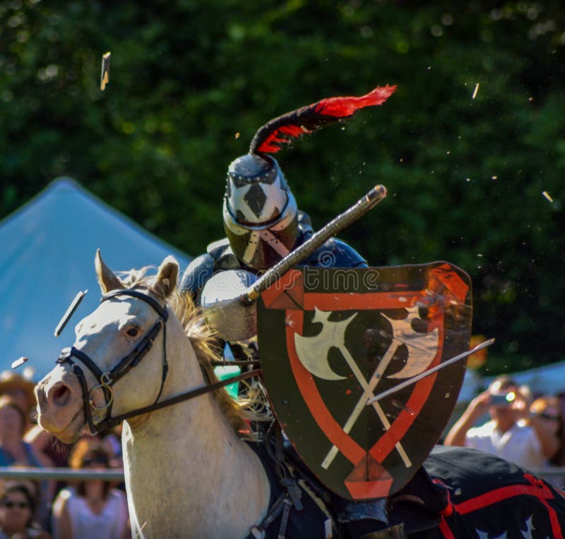 Duel Joutant De Deux Chevaliers Les Uns Contre Les Autres Photo stock ...