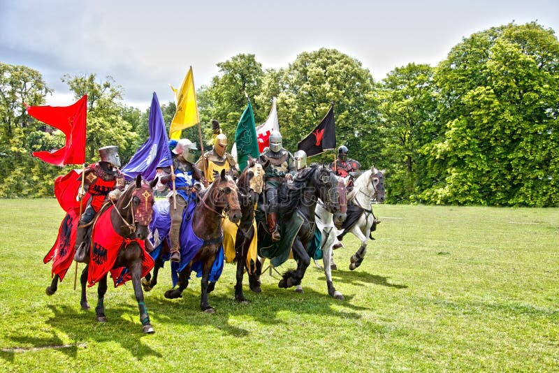 Chevaliers sur des chevaux image stock. Image du chevaux - 20278797